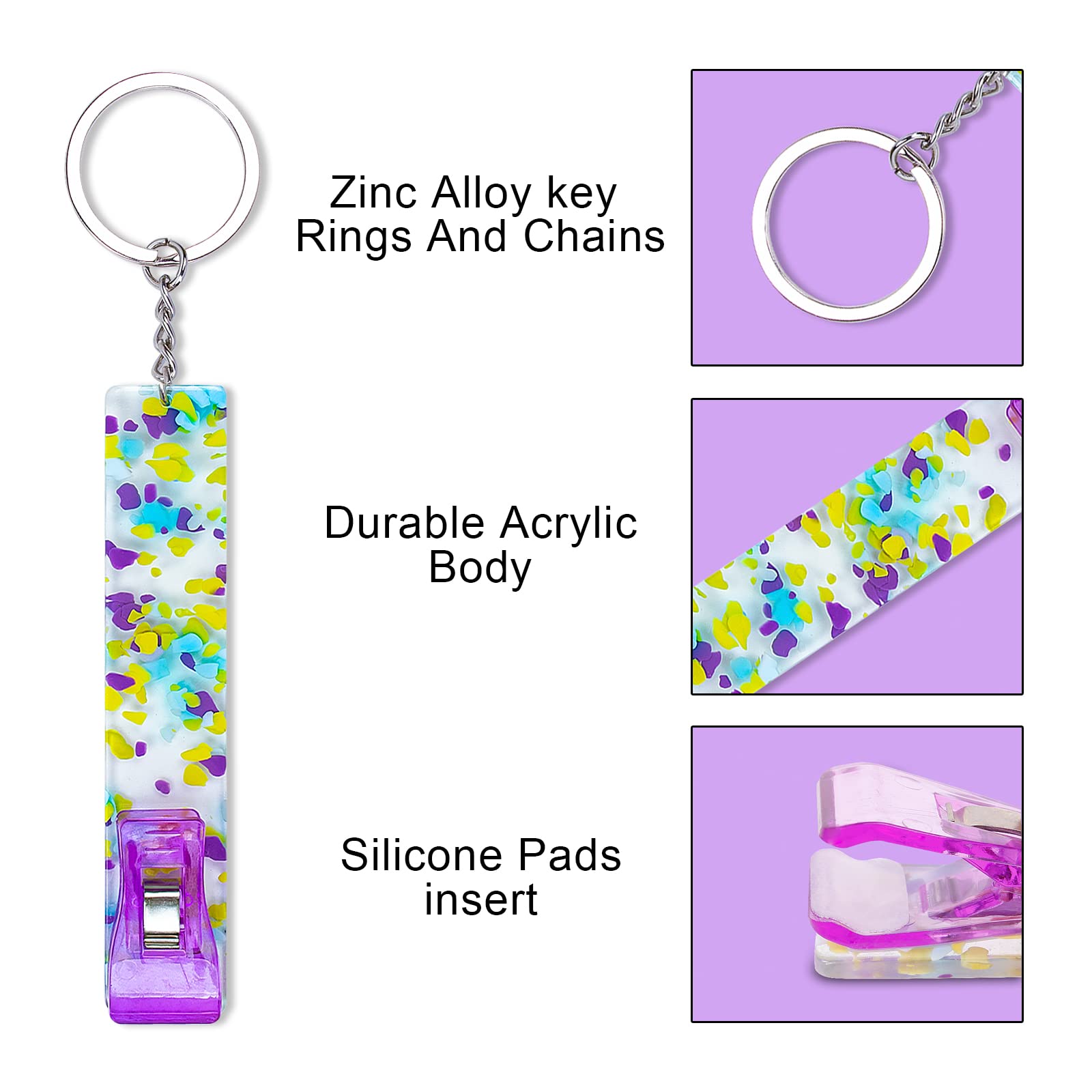 ZYTONGMAO 3PCS Credit Card Puller, Cute Debit Bank Card Grabber for Long Nails ATM Keychain Women with Plastic Clip (H)