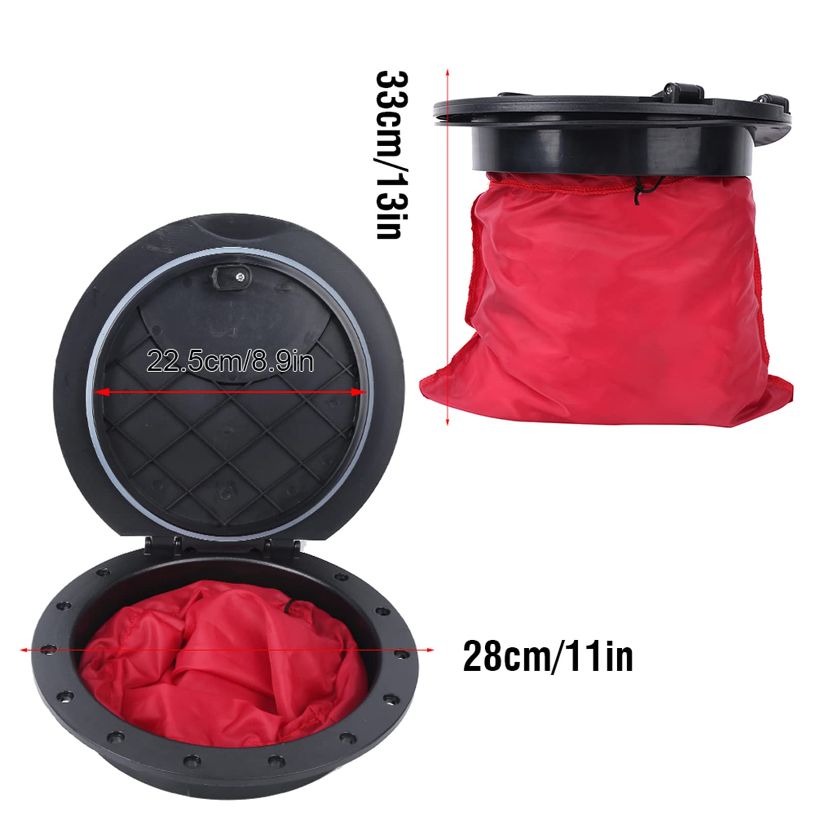 Tbest Kayak Deck Plate Kit 9 inch Hole Diameter Deck Hatch Waterproof Deck Plate Hatch Cover with Storage Bag ABS Plastic Access Cover Fishing Boat Accessory Kayak Hatch kajak lukendeckel