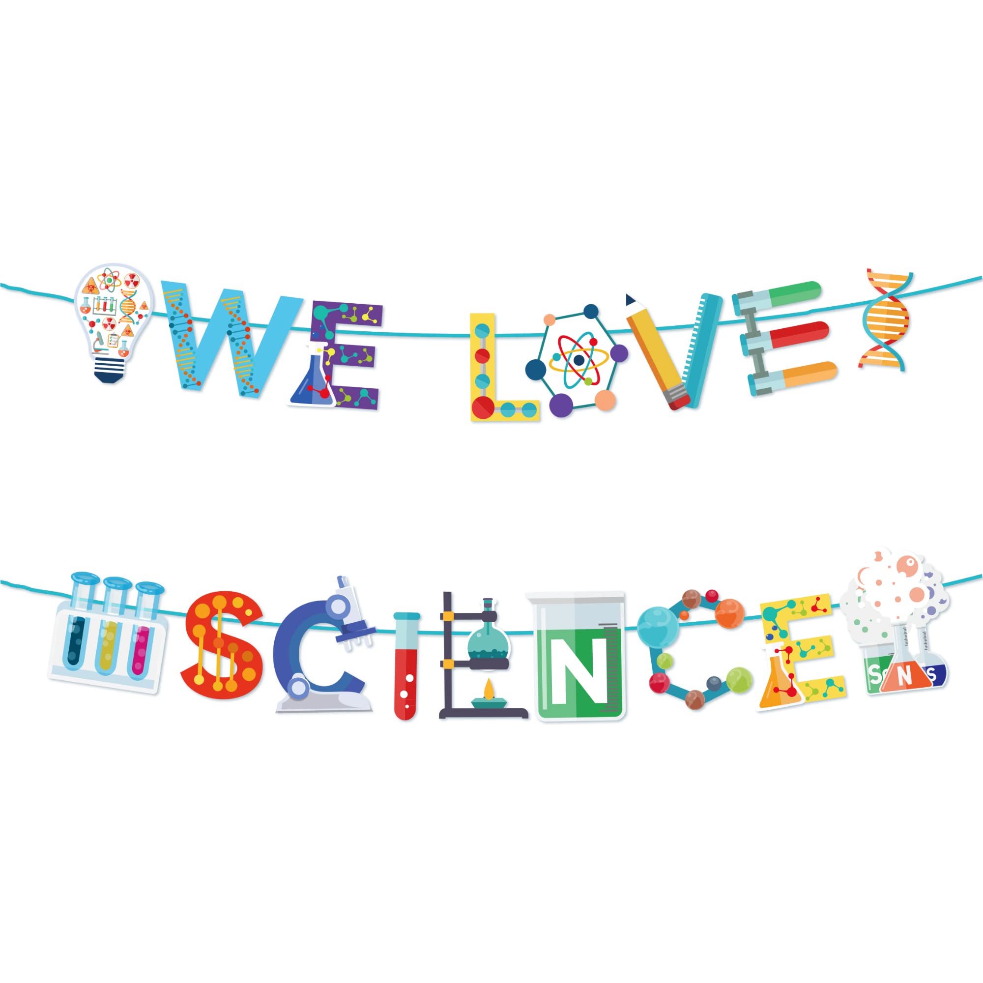 We Love Science Banner Science Party Decorations Science Theme Birthday Party Banner For Kids Mad Science Fun Scientist Subject Birthday Party Banner Supplies