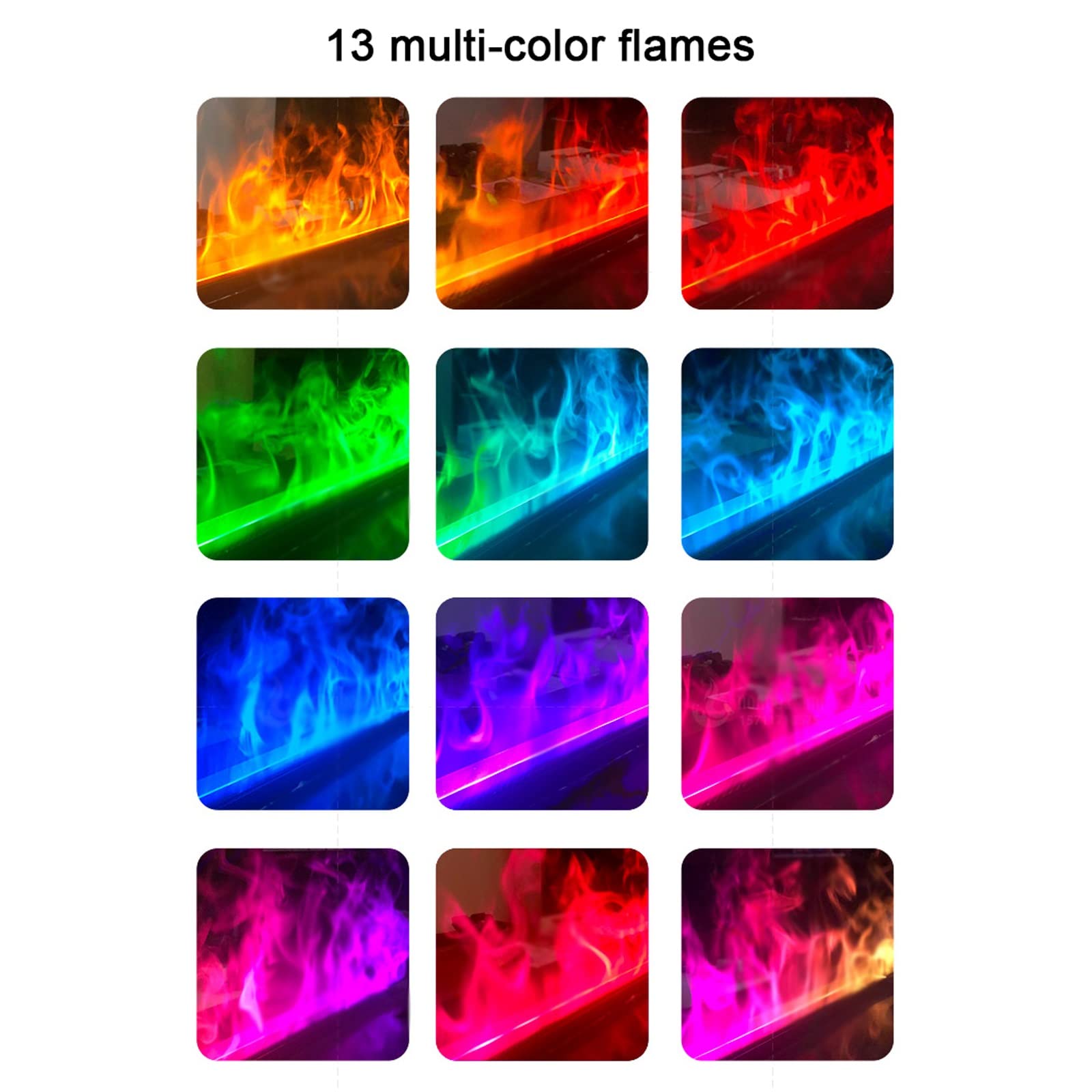 UNNS Water Vapor Fireplace 70.8" Recessed Electric Fireplace Low Noise Adjustable 13 Color 3D Flame Fireplace with Remote, Overheating Protection,Black Electronic Fireplace