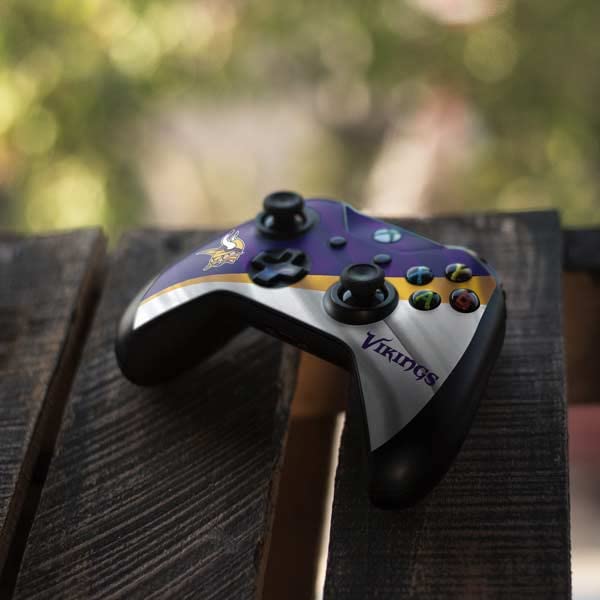 Skinit Decal Gaming Skin compatible with Xbox One S Controller - Officially Licensed NFL Minnesota Vikings Design
