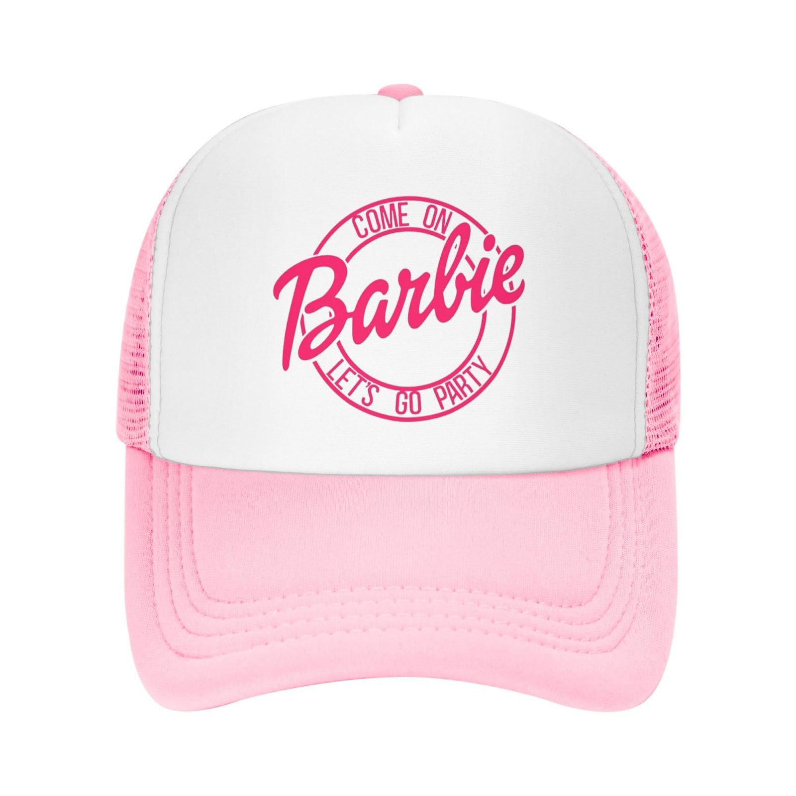 OEUVIGF Womens Trucker hat Let's Go Girls Flat Brim Baseball Mesh Cap Pink Dad Hat