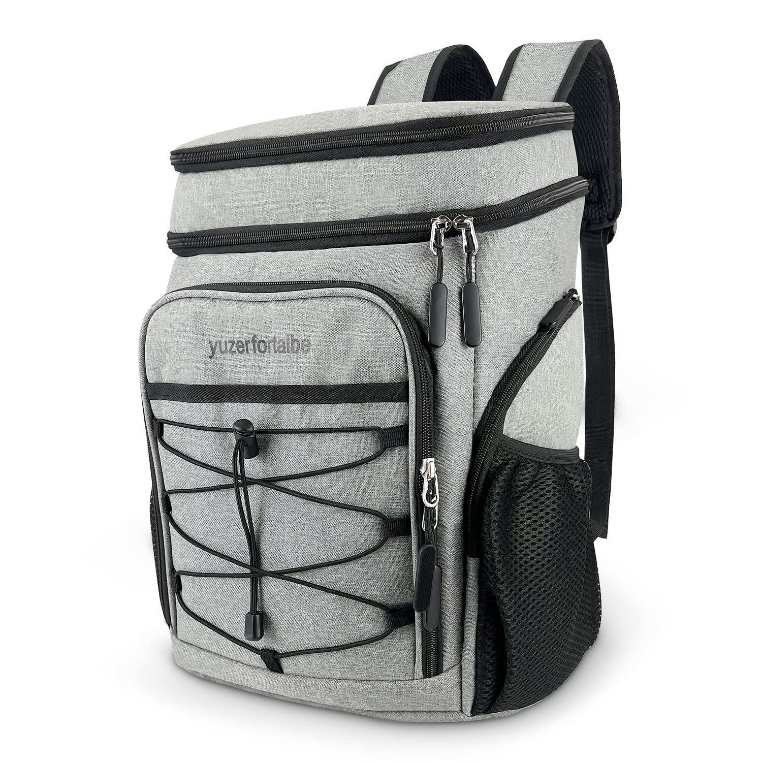yuzerfortalbe Backpack Coolers Insulated Leak Proof 35 can, Insulated Backpack Soft Beach Cooler Bag for Lunch Picnic Fishing Hiking Camping Gray
