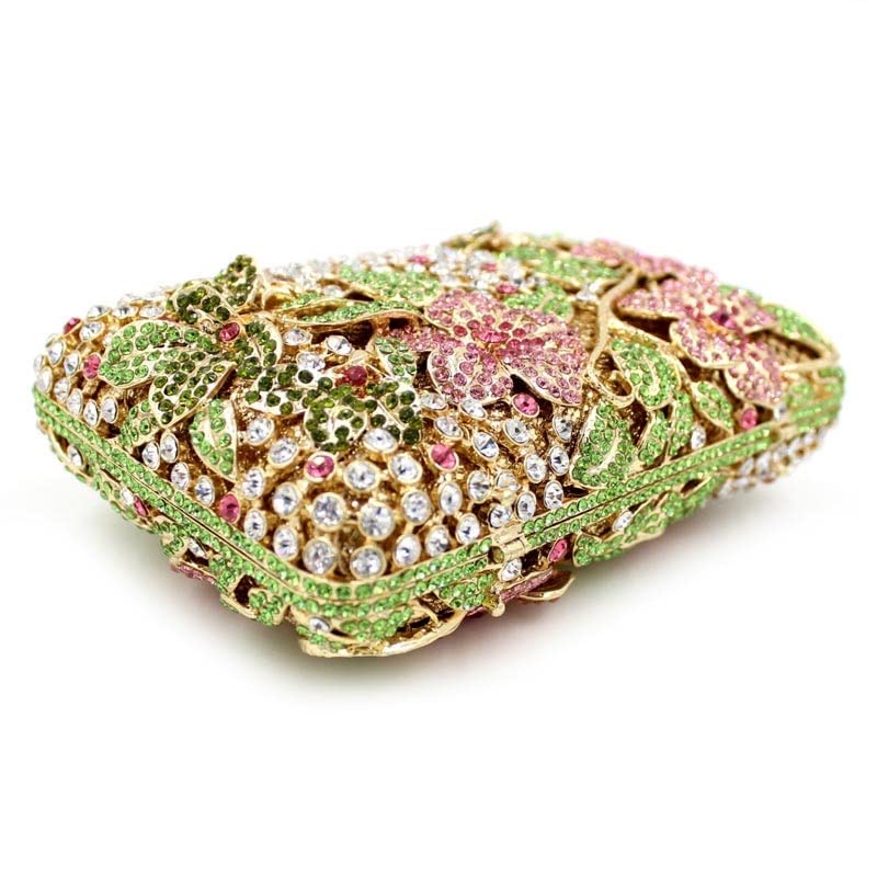 ZHUHW Women Colorful Crystal Hollow Out Clutch Bags Wallet Wedding Evening Bag
