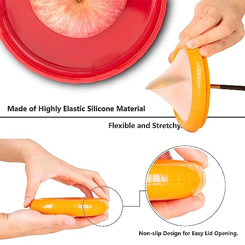 SOOPLEU Avocado Saver and Tomato Holder - Set of 4 Reusable Storage Containers for Fridge - Ideal for Apples, Garlic, Onions, Lemons, and Potatoes