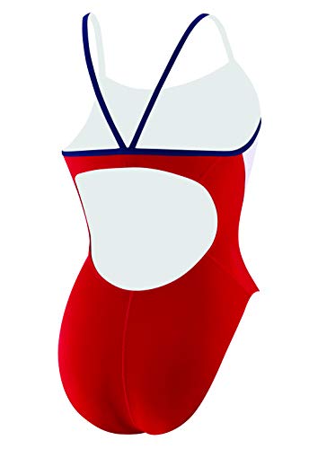 Speedo womens Guard One Piece Swimsuit, Energy Back Us Red, 32 US