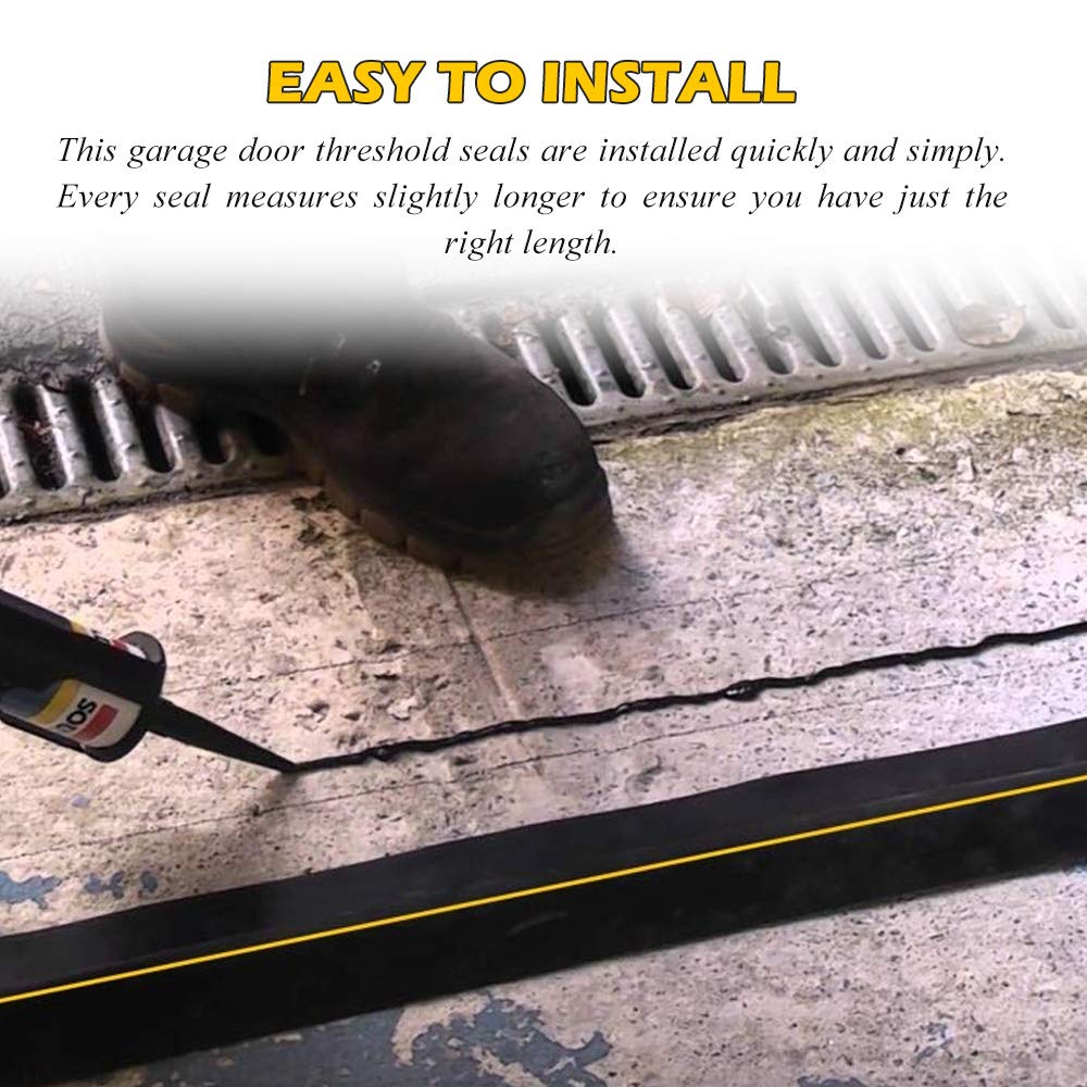 Weatherproof Universal Garage Door Bottom Threshold Seal Strip DIY Weather Stripping Replacement,Not Include Sealant/Adhesive (16.5Ft)
