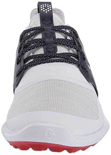 Puma Golf Men's Ignite Nxt Lace Golf Shoe, Puma White-Puma Silver-Peacoat, 9 M US