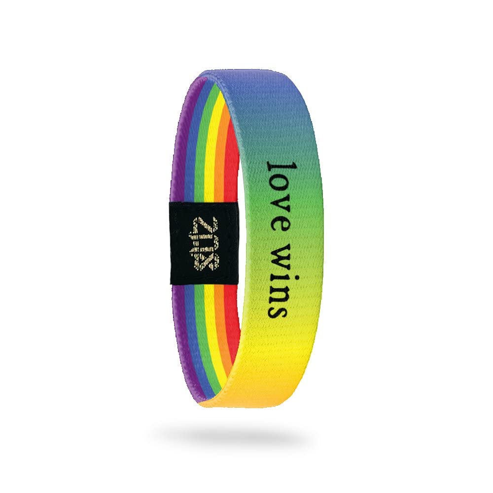 ZOX Bracelets β Love Wins | Stretchy Elastic Band with Motivational Affirmations and Beautiful Artwork, Great Gift for Men, Women, and Kids (Medium)