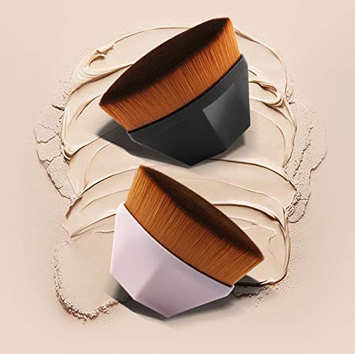 SPATI Makeup Foundation Brush Seamless Large Area Flat Top Face Blush Liquid Powder Flawless Foundation Brush Cosmetics Cream Simple Operation Kabuki Brush with Storage Box 1PCS Black, Pink (Pink)