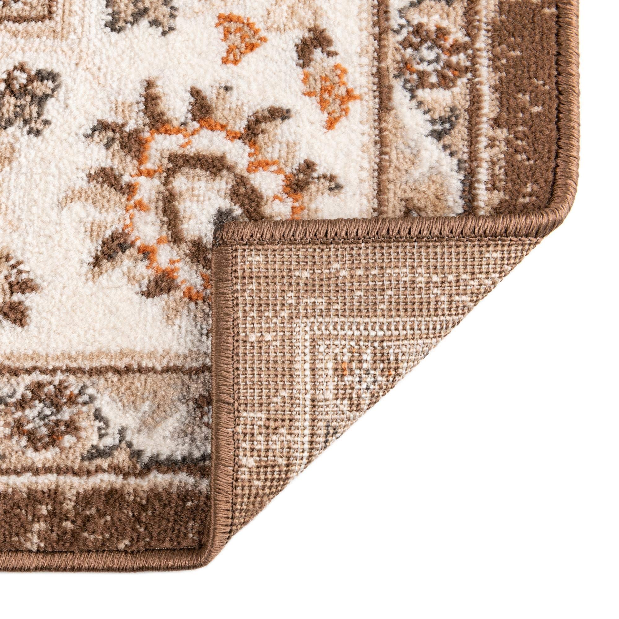 Rugs.com Charlotte Collection Rug β 6 Ft Runner Brown Low-Pile Rug Perfect for Hallways, Entryways