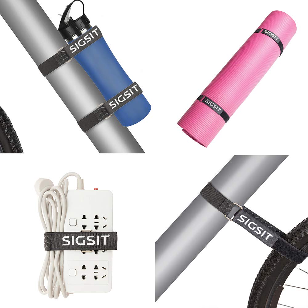 SIGSIT Reusable Bike Wheel Strap Bike Wheel Stabilizer Straps with Innovative Wavy Gel and Durable Hook & Loop - 2 Count