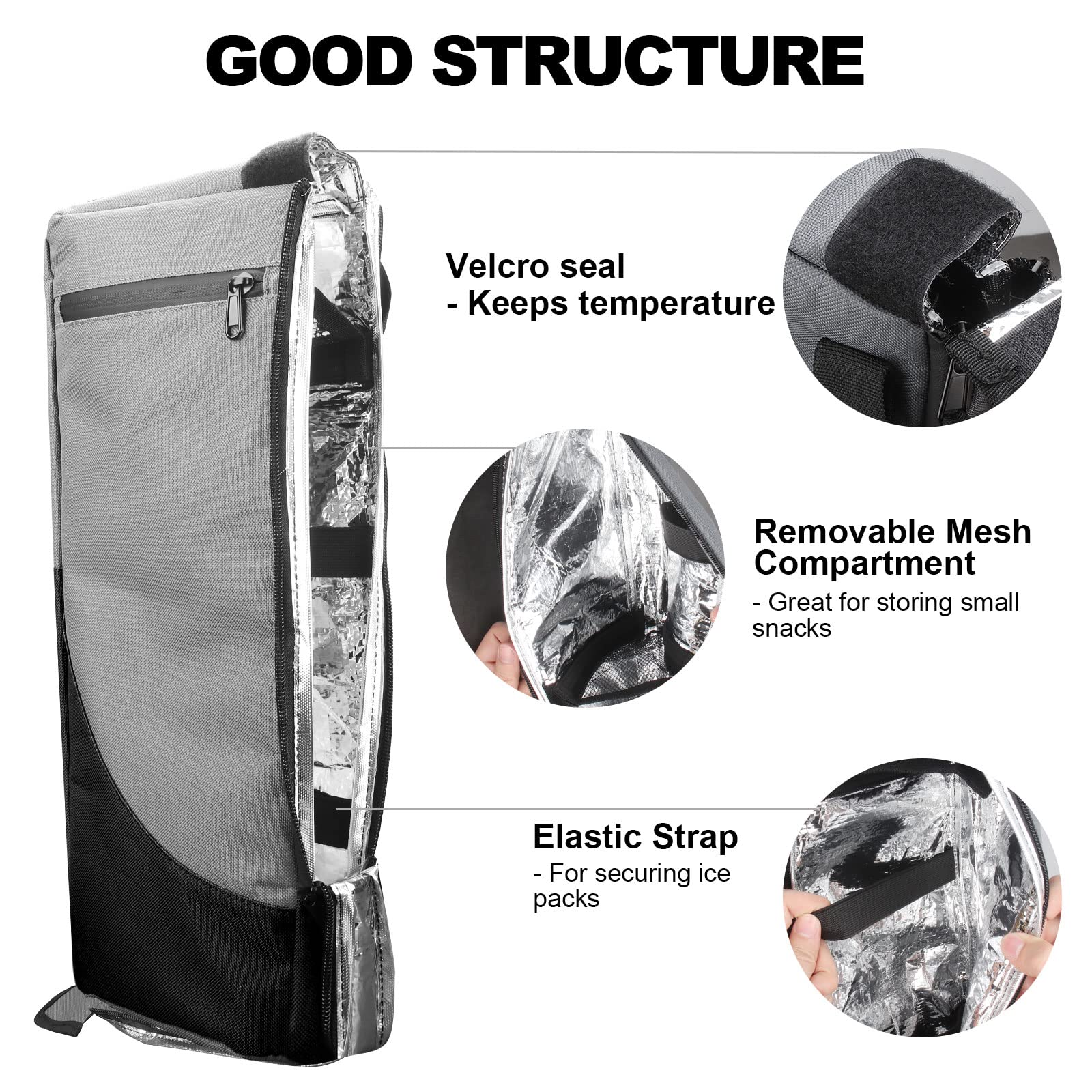Wessleco Golf Cooler Bag, Golf Cart Cooler Bag, 6 Pack Golf Beer Cooler Sleeve for Adjustable Shoulder Strap (Grey&Black)