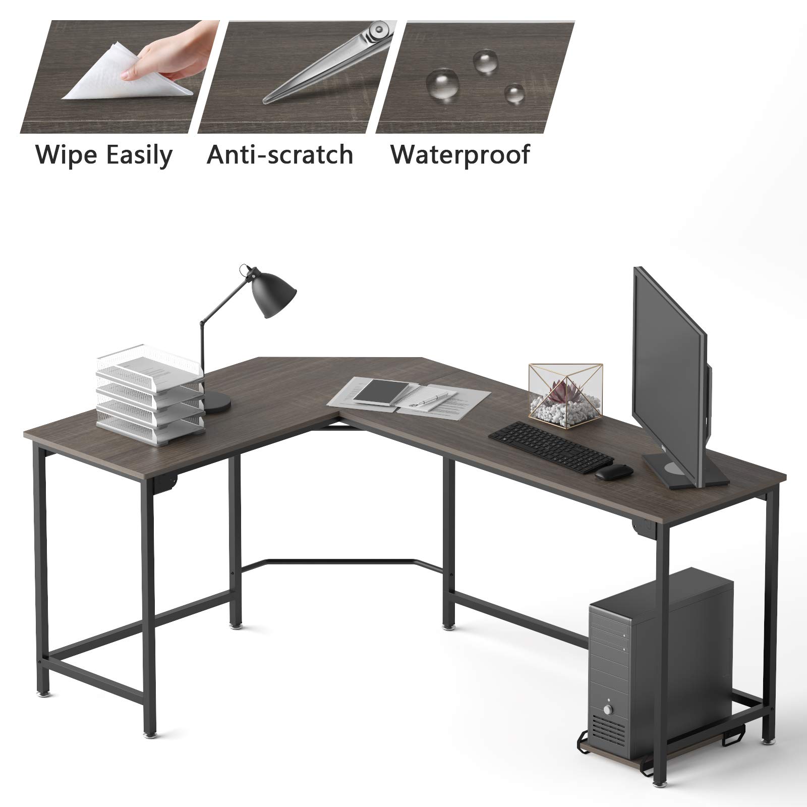 Weehom L Shaped Desk Corner Gaming Computer Desks for Home Office PC Workstation Study Writing Work Table 66 Inch, Walnut