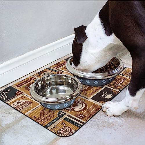 Topotdor Coffee Mat - Coffee Bar Mat for Countertops, 18"x24" Super Absorbent Anti-Slip Dish Drying Mat for Kitchen Counter, Under Coffee Maker Mat Espresso Machine Mat Coffee Station Accessories