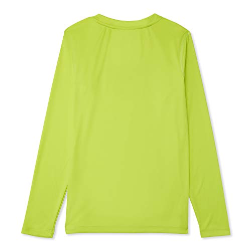 Speedo Boys' Standard Uv Swim Shirt Long Sleeve Tee Graphic, Acid Lime, Medium