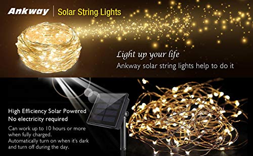 Solar Powered String Lights, 200 LED Copper Wire Fairy Lights 72ft Waterproof Solar Decoration Lights Indoor Outdoor Garden Dancing, Party (Warm White)
