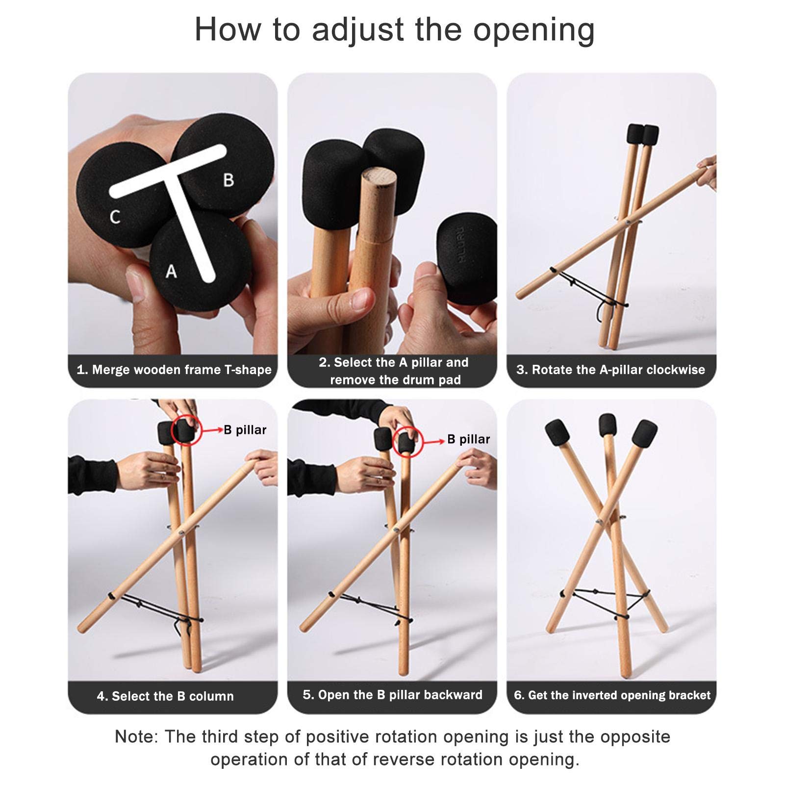 Xinrimoy Steel Tongue Drum Stand, Adjustable Solid Wood Steel Drum Tripod Base, Drum Rack Ideal for 10 to 22 Inch Drum Percussion Instrument