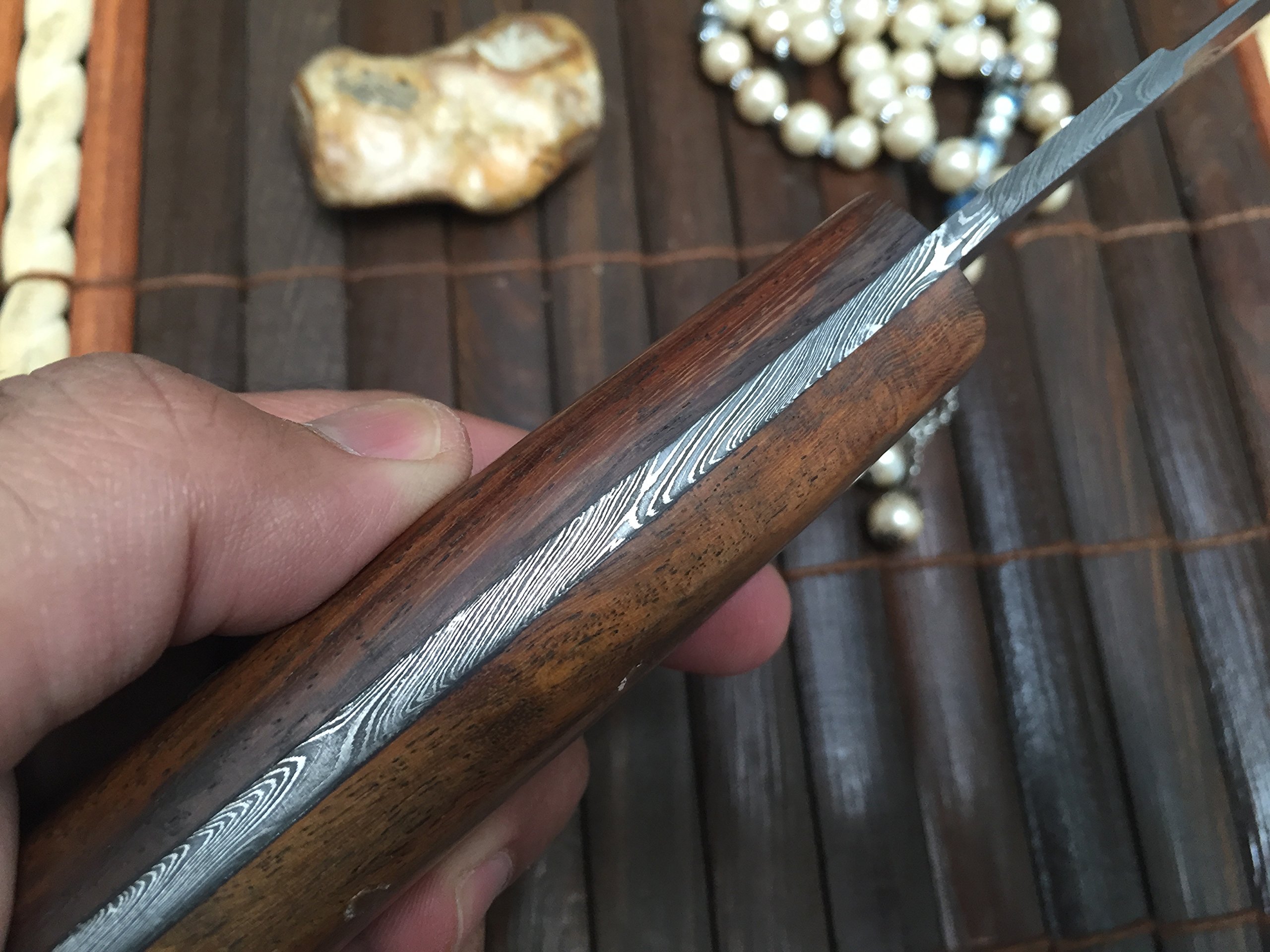 Perkin Knives - Custom Handmade Damascus Hunting Knife with Sheath Full Tang Knife - AR1101W