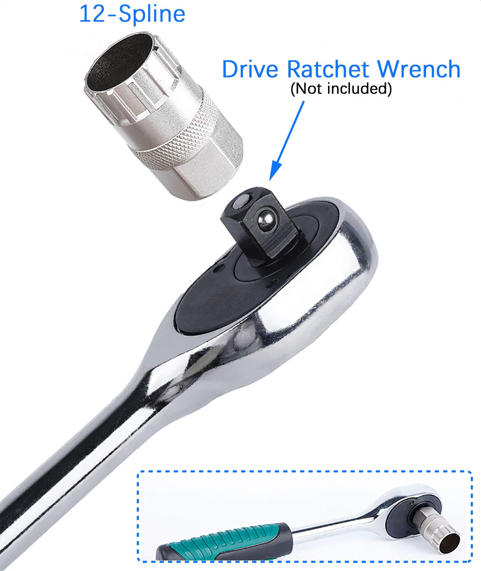 VANICE Bike Freewheel Removal Repair Lockring Tool for Shimano, Sunrace and Other 12 Spline Freewheels