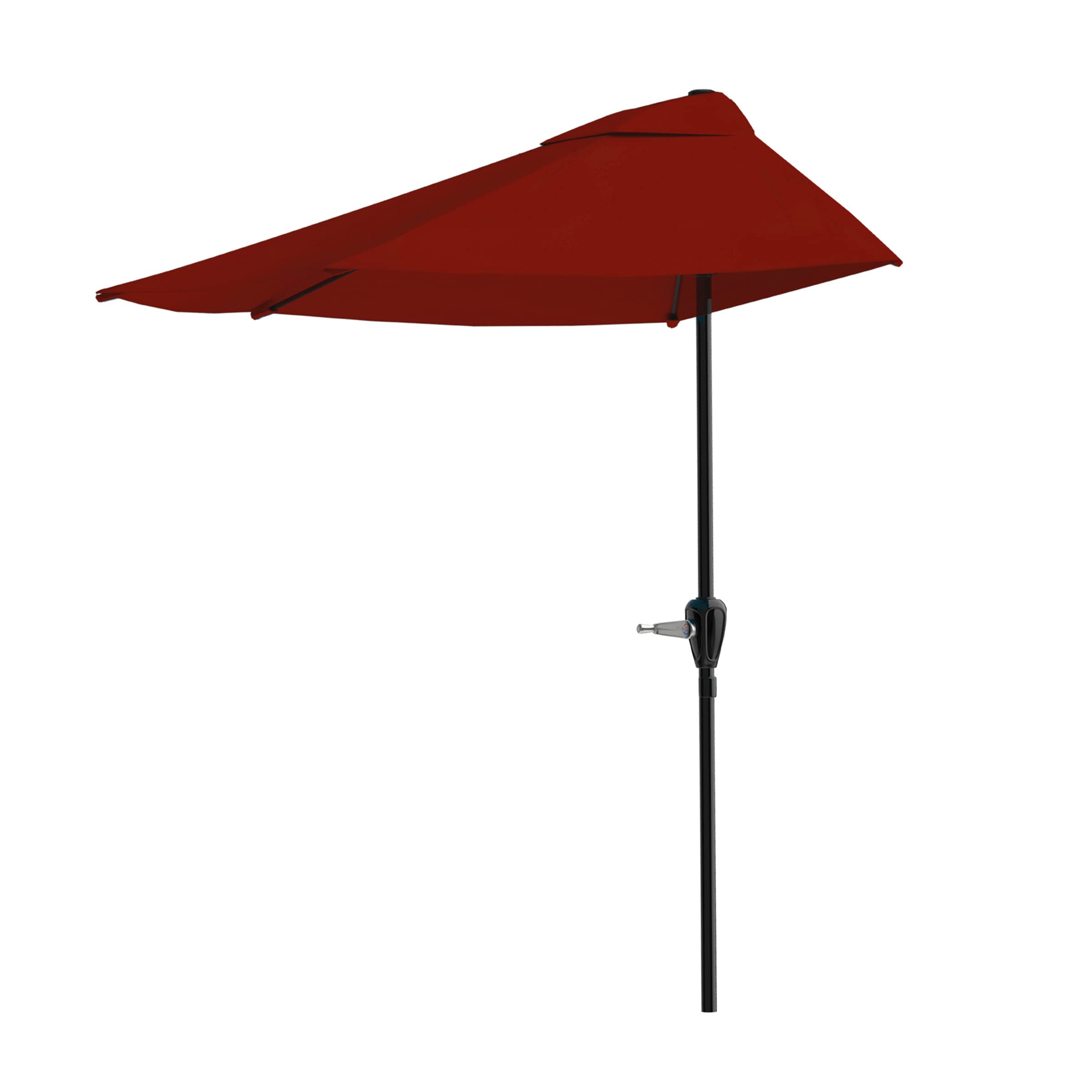Pure Garden 9-Foot Half Patio Umbrella β Easy Crank Semicircle Opening Shade Canopy & 50-146 20 Pound Base 20 Pound Half Round Patio or Deck Umbrella