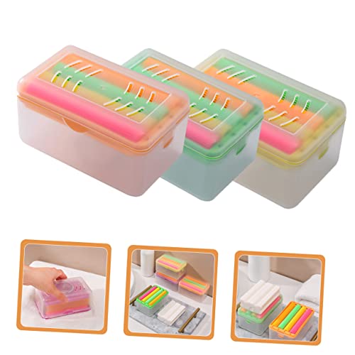 ULTECHNOVO 3pcs Multifunctional Soap Box Soap Dish for Bathroom Soap Dishes for Bar Soap Laundry Soap Dispenser Small Soap Container Foaming Bar Soap Dispenser Plastic Tool Household