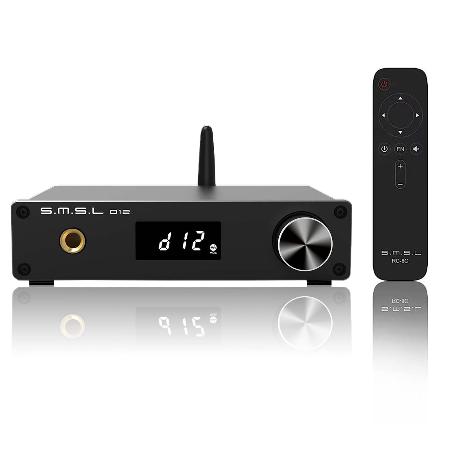 S.M.S.L D12 USB MQA DAC Headphone Amplifier AKM's AK4493S Chip Bluetooth 5.0 XMOS XU-316 DSD512 PCM 32bit/768kHz RCA / 6.35mm Output Aduio Decoder for Sw PS5 with Remote Control