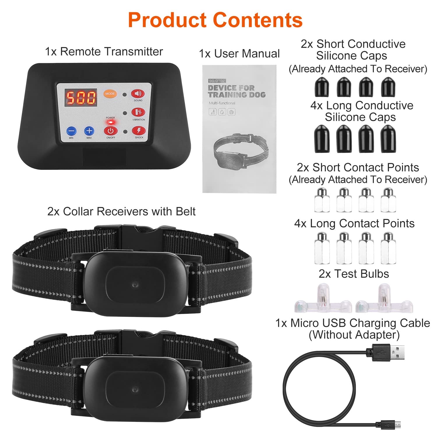 Rivulet Electric Wireless Dog Fence System Electric Dog Fence Pet Fence Wireless, 2-in-1 Dog Boundary Containment System&Rechargeable Shock Training Collar Range 990FT for Small Medium Large Dogs