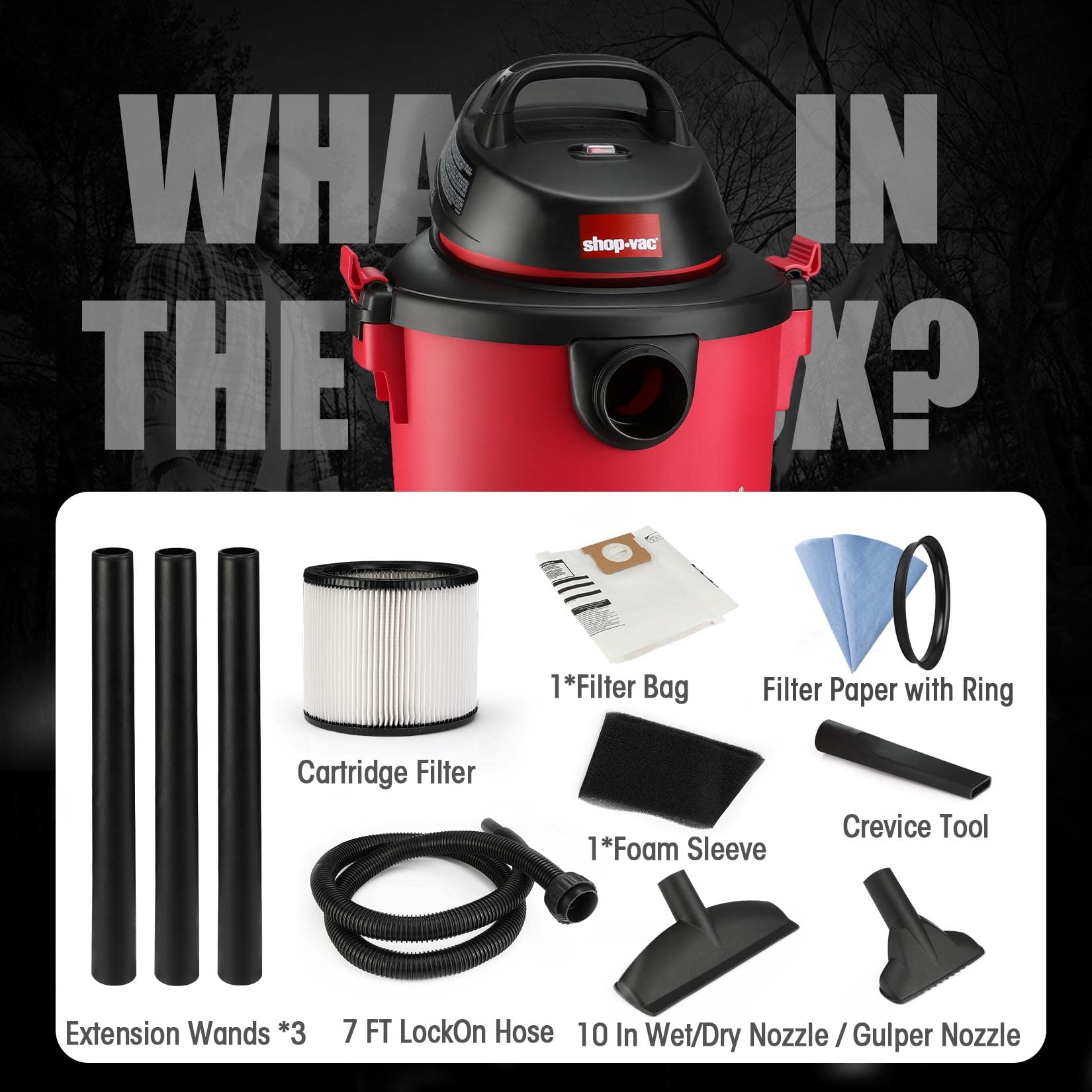 Shop-Vac Wet/Dry vacuums, red