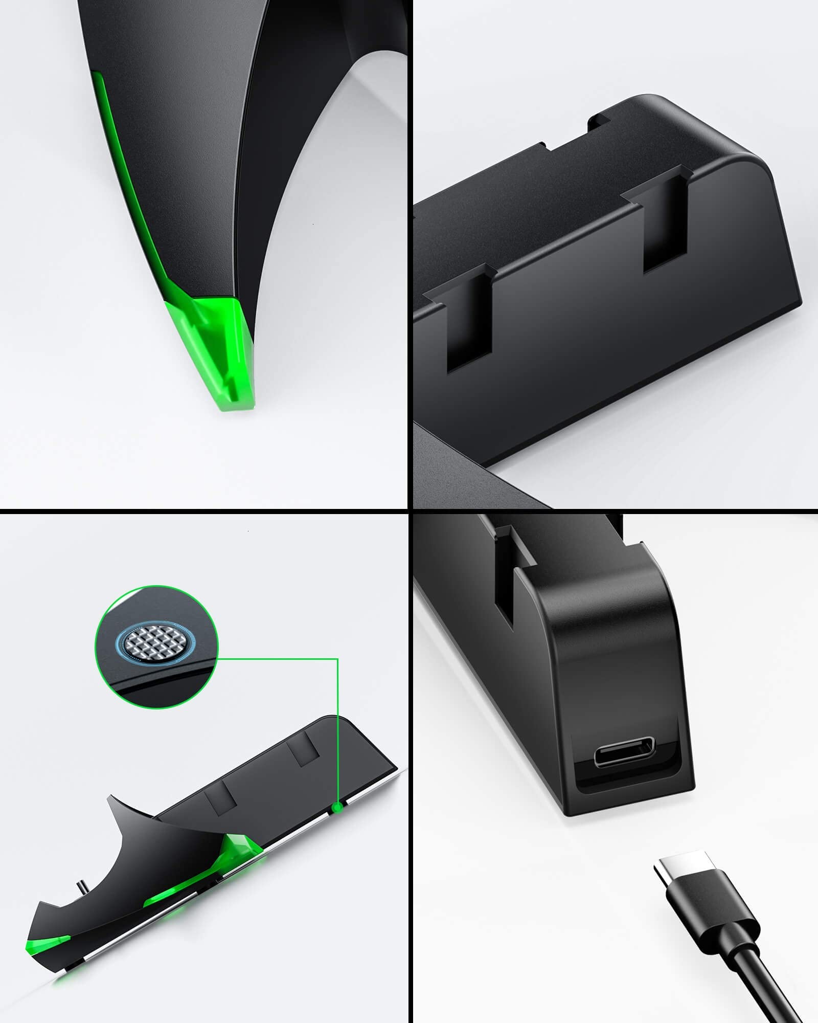 VOYEE 5-in-1 Charging Dock Compatible with Nintendo Switch Controller and Joycons with Led Indication, Charging Protection - Upgraded