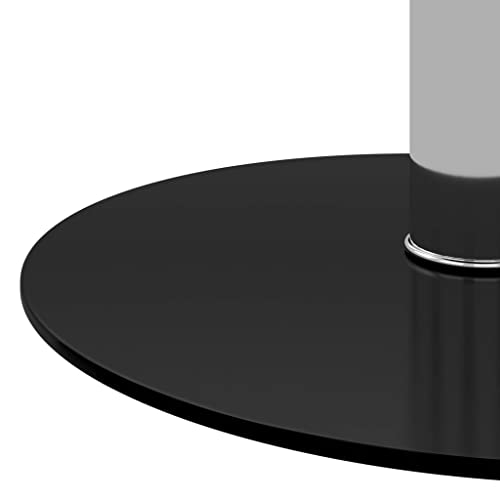 QJBSAVVA Coffee Table Black 15.7" Tempered Glass,Bedside Tables Side Tables End Tables Entrance Tables Suitable for Meeting Rooms, Reception Rooms, Offices