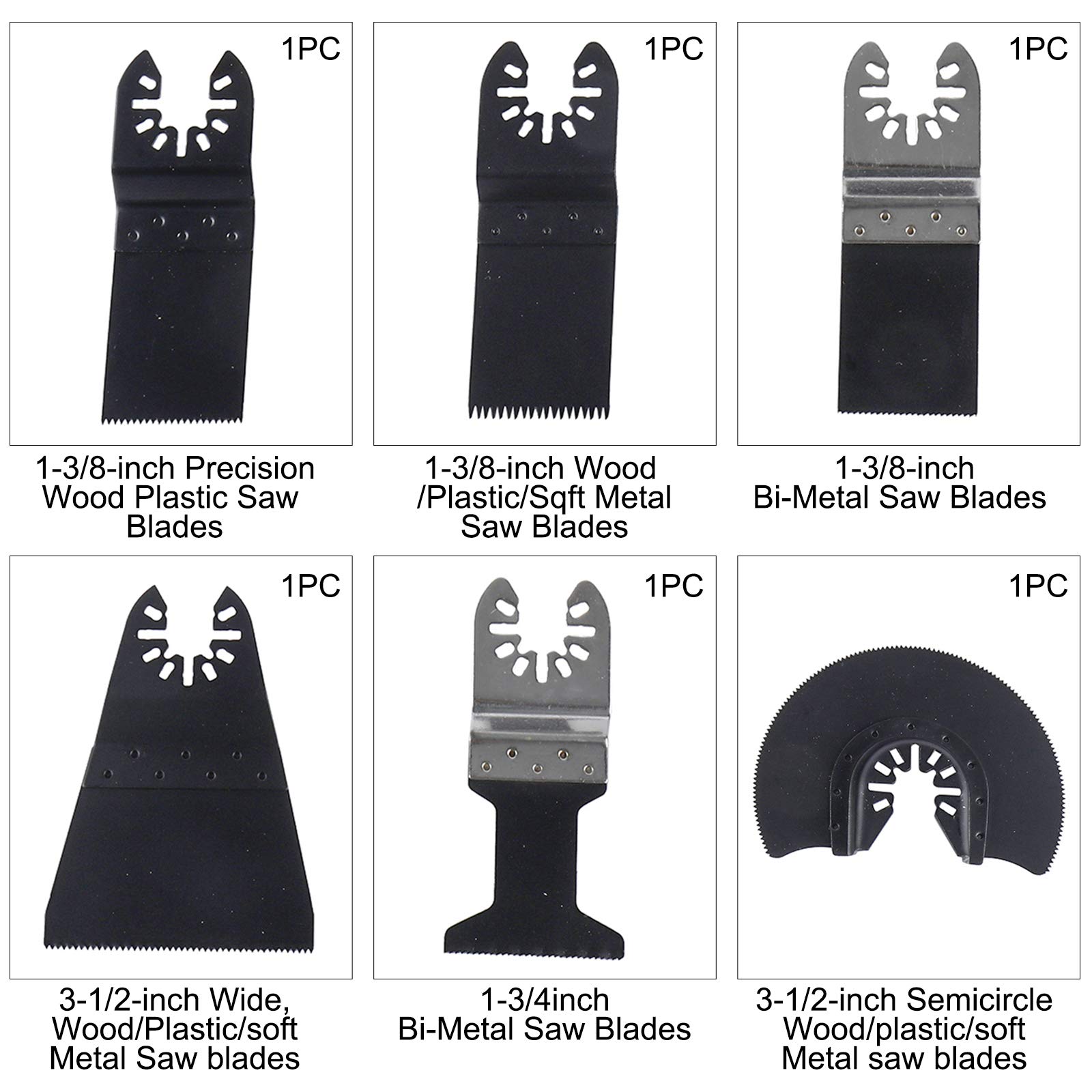 Tysun 64 Pcs Oscillating Tool Blades Multi Tool Blades Oscillating Saw Blades Accessories Kit Fit for Dewalt, Fein Multimaster, Bosch, Dremel, Makita, Milwaukee, Rockwell, Ryobi, Craftsman, Ridgid