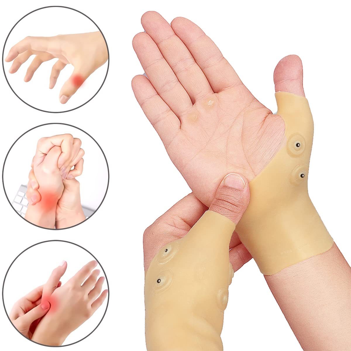 YUNYILAN 2 Pcs Wrist Support Brace Carpal Tunnel Wrist Brace Hand Support with 2 magnet, Wrist Support for Arthritis and Tendinitis, Joint Pain Relief
