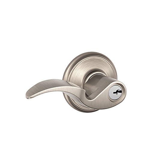 SCHLAGE F51A AVA 619 Avanti Lever Keyed Entry Lock, Satin Nickel