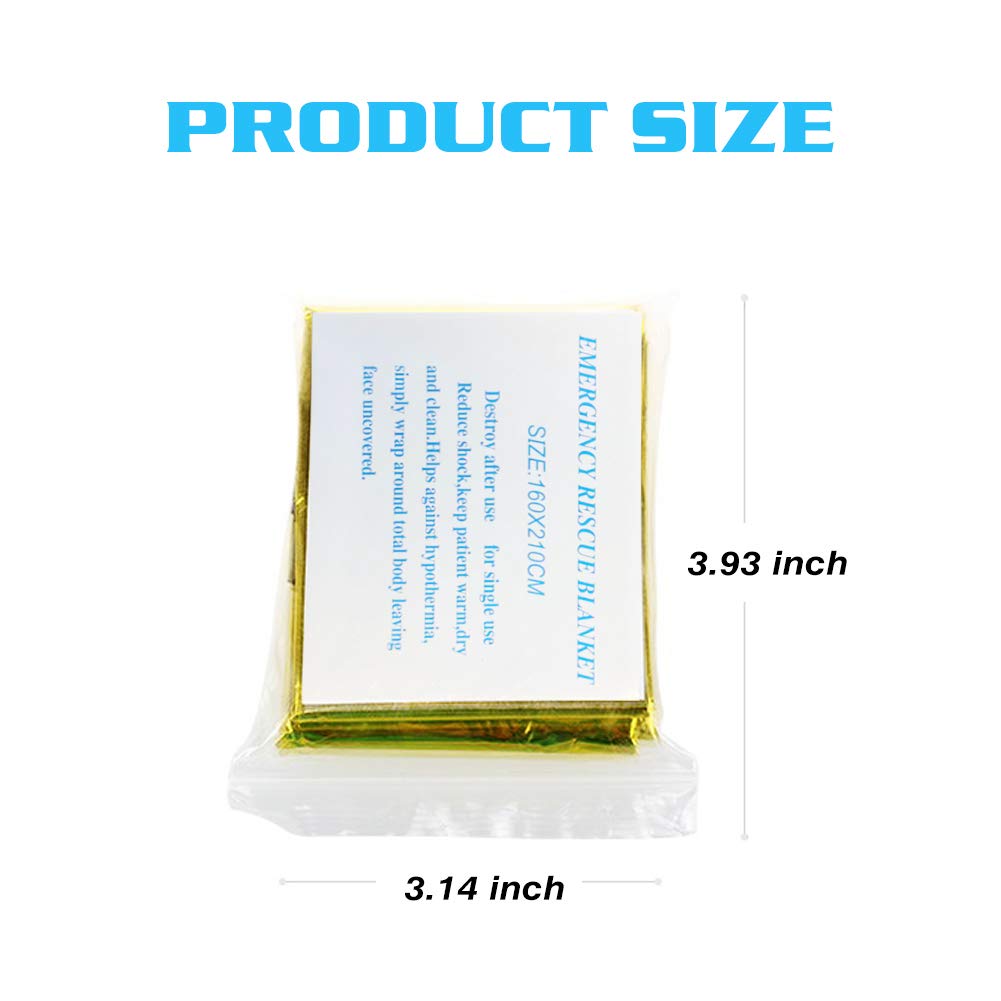 Survival Sleeping Bag,Safe Emergency Mylar Thermal Blankets,After An Accident Use An Emergency Blanket To Cover Your Body To Prevent A Sharp Drop in Body Temperature ,Both sides can be used