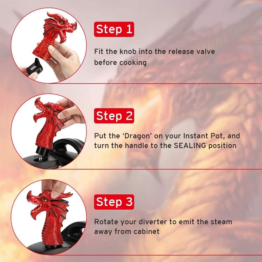 Steam Diverter Pressure Release Accessory Compatible with Instant Pot DUO/Smart/Nova/Viva Models
