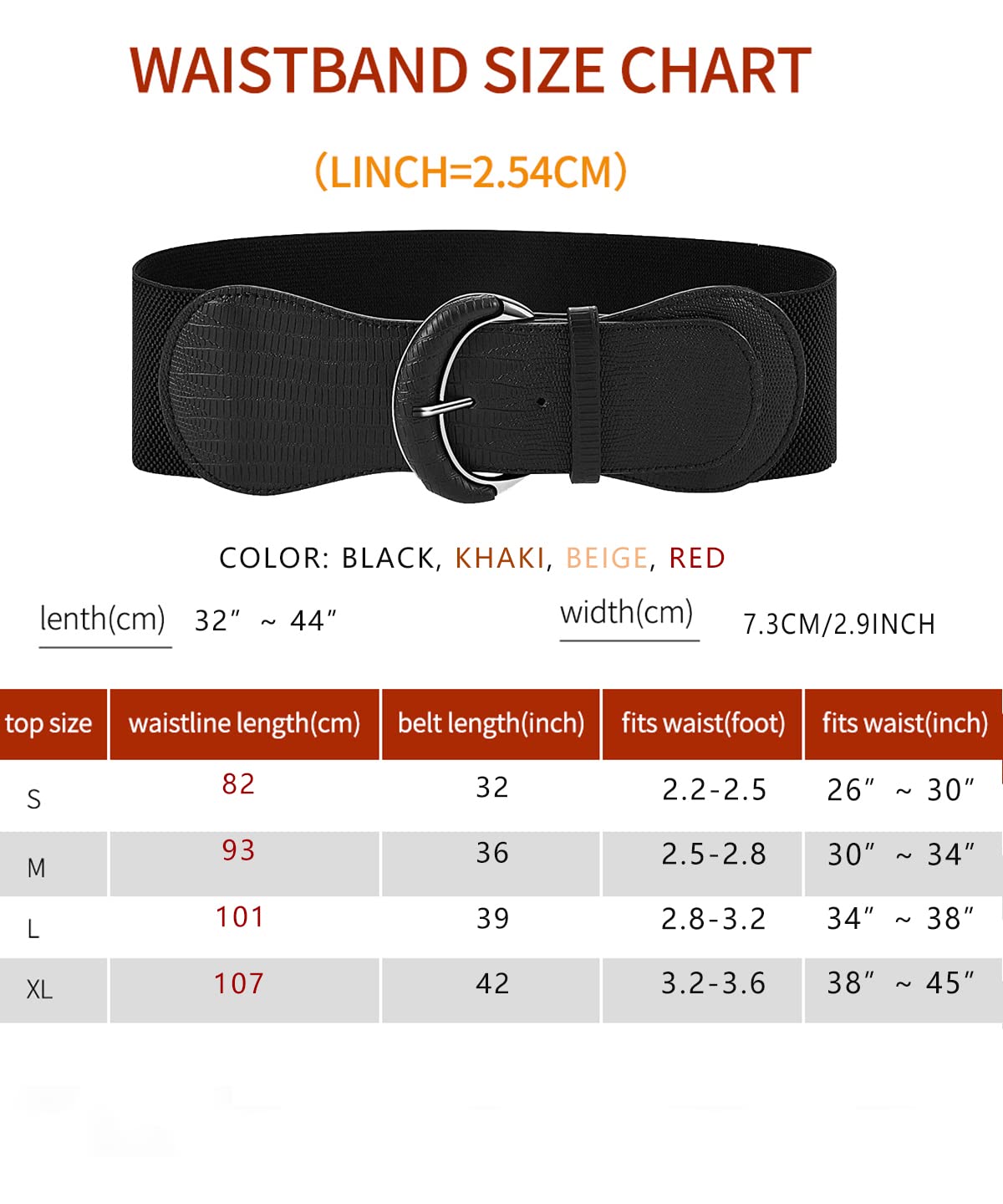 Yuni Sophy 3 pieces of women's wide belts, waist belts, leather elastic belts, ladies dresses, decorative belt hooks (Black, Large)