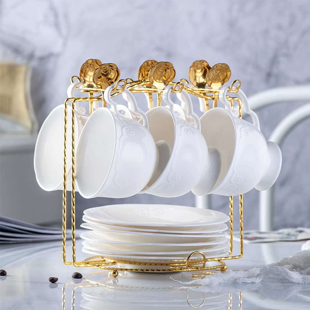 YY YEARCHY Coffee Cup Stand Holder Display Stand Mug Tea Rack Cup and Saucer Countertop Storage Organizer Dryer Hook Decoration