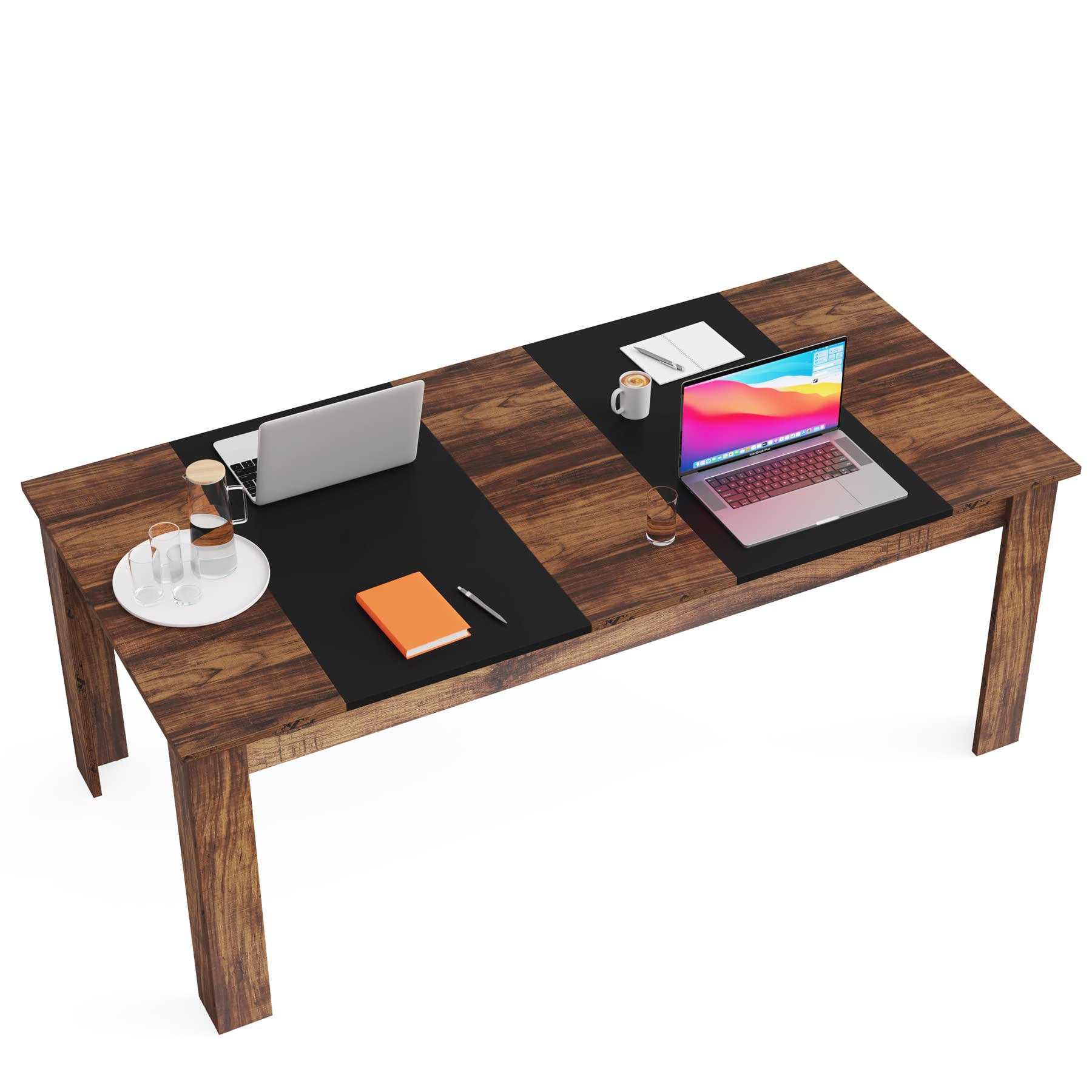 Tribesigns Rustic 6FT Conference Room Table for 4-6 Person, Rectangular Meeting Table, 71L * 33 W inches Executive Desk,Large Crafting Table for Office, Boardroom .Basement