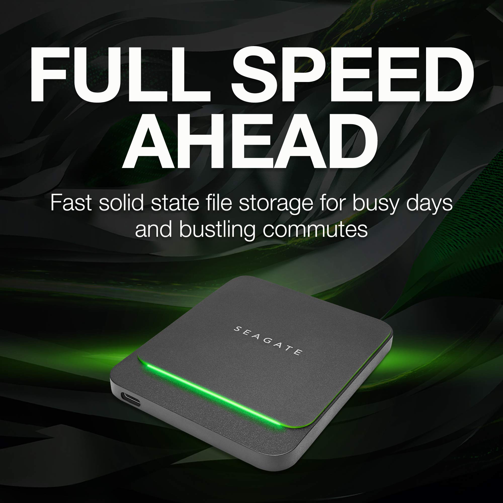 Seagate Barracuda Fast SSD 1TB External Solid State Drive Portable โ USB-C USB 3.0 for PC, Mac, Xbox & PS4-3-Year Rescue Service (STJM1000400)