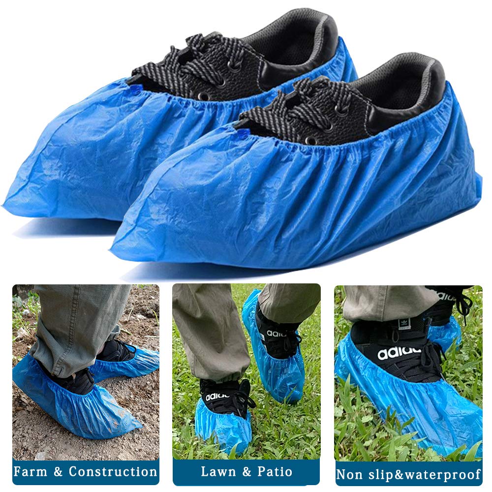 Sunshine post Shoe Covers Disposable,200Pack(100Pairs)Boot Covers Waterproof Non-Slip One Size Fits Most for Rain,Indoor,Women,Men and More