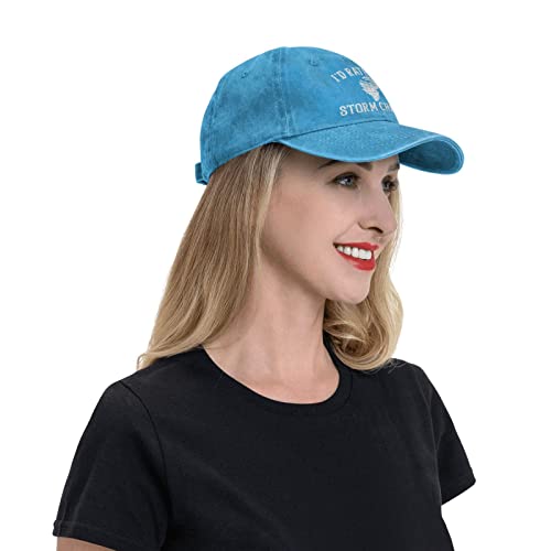 ZDZQART I'd Rather Be Storm Chasing Unisex Cowboy Hat Baseball Caps Adjustable Sports Golf Denim Casquette Cap Blue