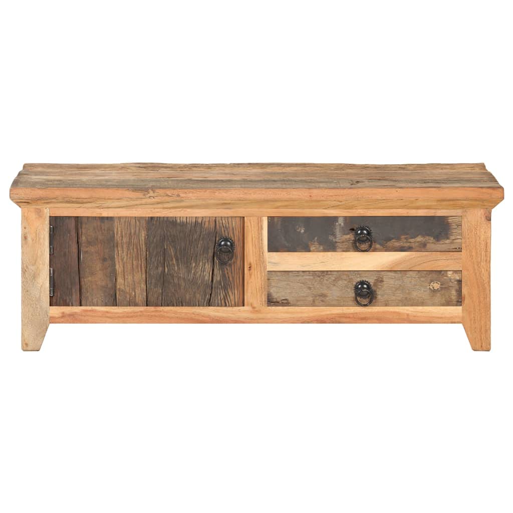 QJBSAVVA Coffee Table 35.4"x19.7"x12.2" Solid Reclaimed Wood,Entrance Table Tray Tables Center Table Low Table Suitable for Meeting Rooms, Reception Rooms, Offices