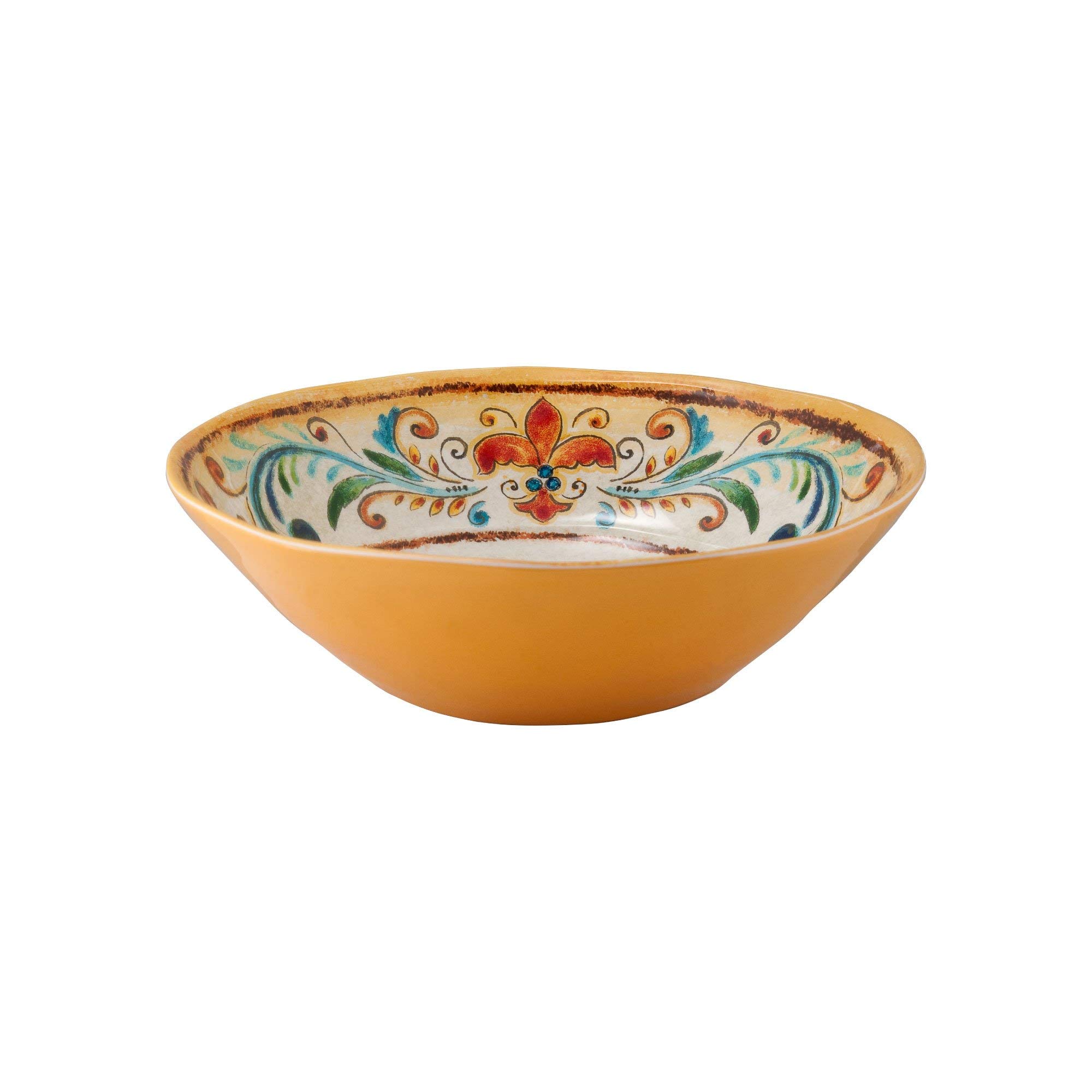 UPware 16-Piece Melamine Dinnerware Set, Includes Dinner Plates, Salad Plates, Dessert Plates, Bowls, Service for 4. (Tuscany)