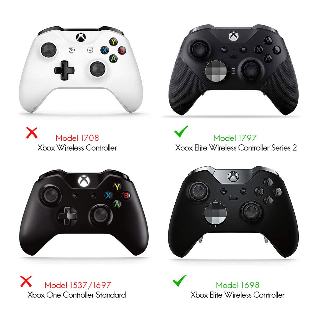 TOMSIN Metal D-Pads and Paddles for Xbox Elite Controller Series 2 & Series 1, Stainless Steel Replacement Parts Compatible with Xbox Elite Wireless Controller (Black)