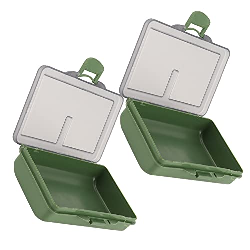 YUUGAA Tackle Storage Box,2Pcs Fishing Hook Bait Gadget Box Mini PP Storage Box Case for Fishing Tackle Accessories(Two grids)
