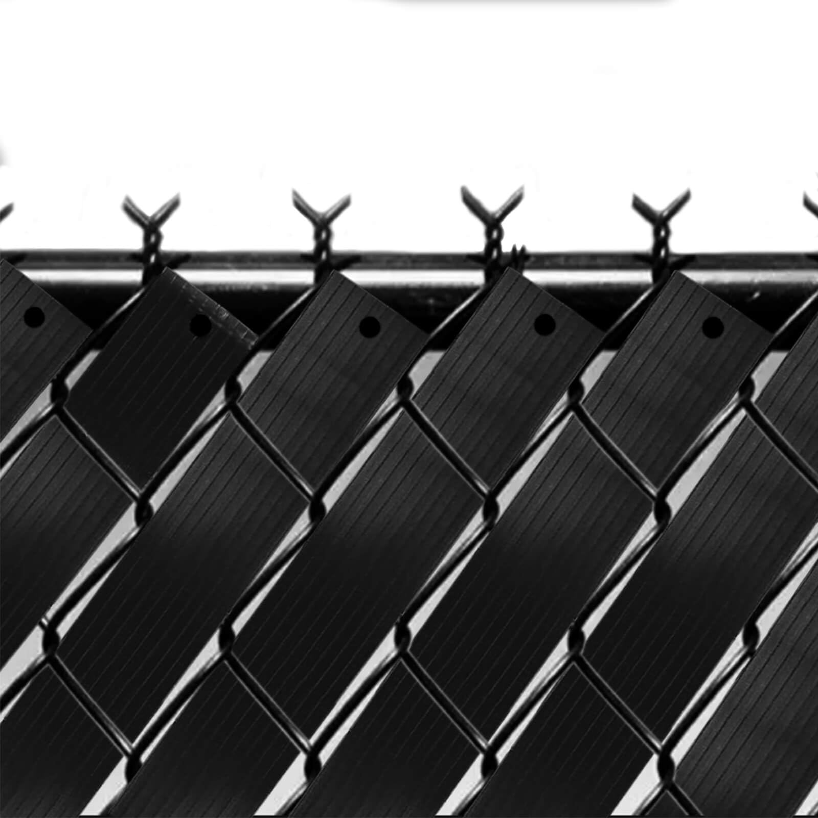 Qlvily Chain Link Fence Privacy Tape, 246ft x 0.15ft Chain Link Fence Slats, Fence Covering Privacy, Black (200PCS Button + Puncher Included)