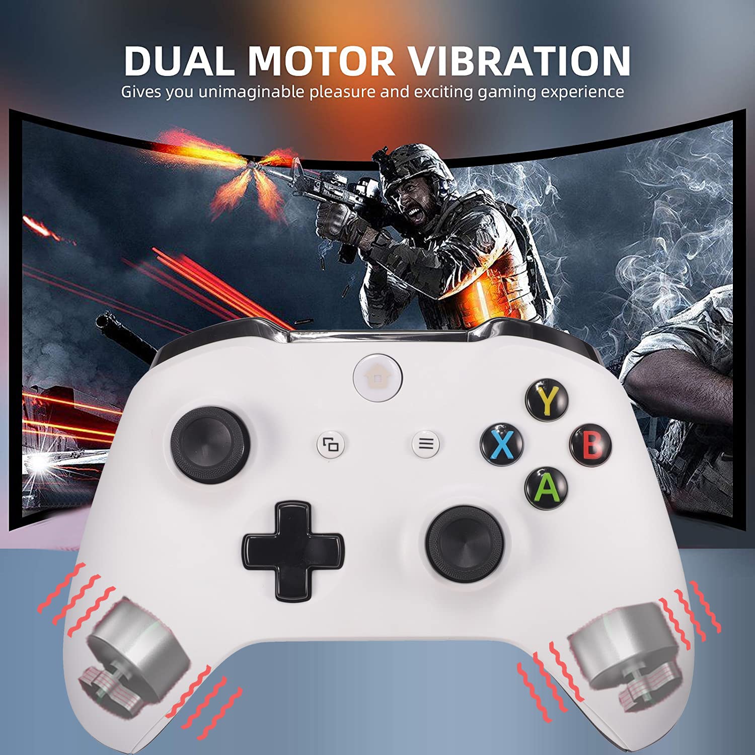 Wireless Controller for All Xbox One Models Xbox Series X/S/Xbox One/Xbox One S/One X /PC, With Headphone Jack (White)