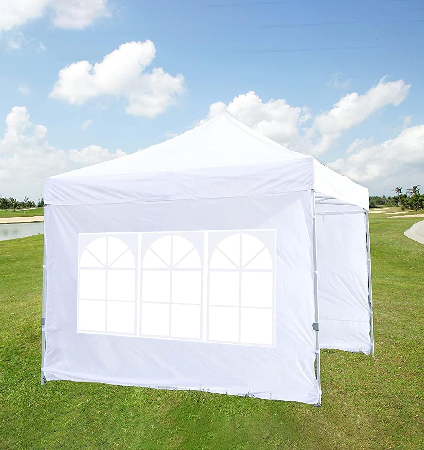 SCOCANOPY 2PCS SideWall with Window for 8x8 Canopy Frame (White)