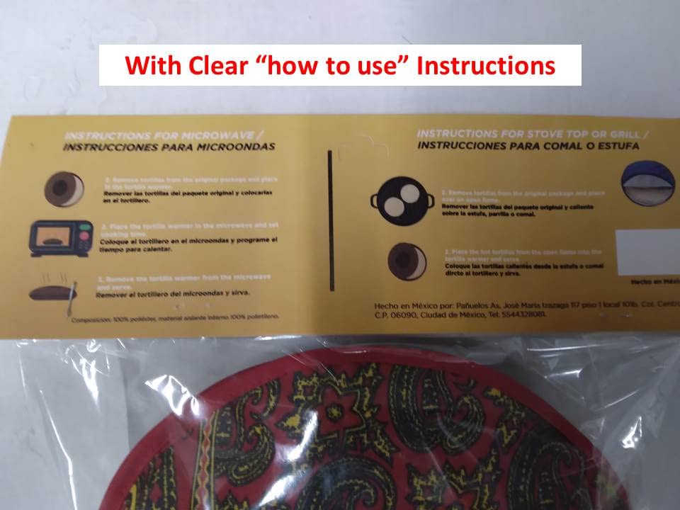 Tortilla Warmer Microwave Safe / Microwaveable Container Round 8in With Bandana-like desing, two layers, this container will keep your tortillas warm/ Mexican Tortillas Warmer